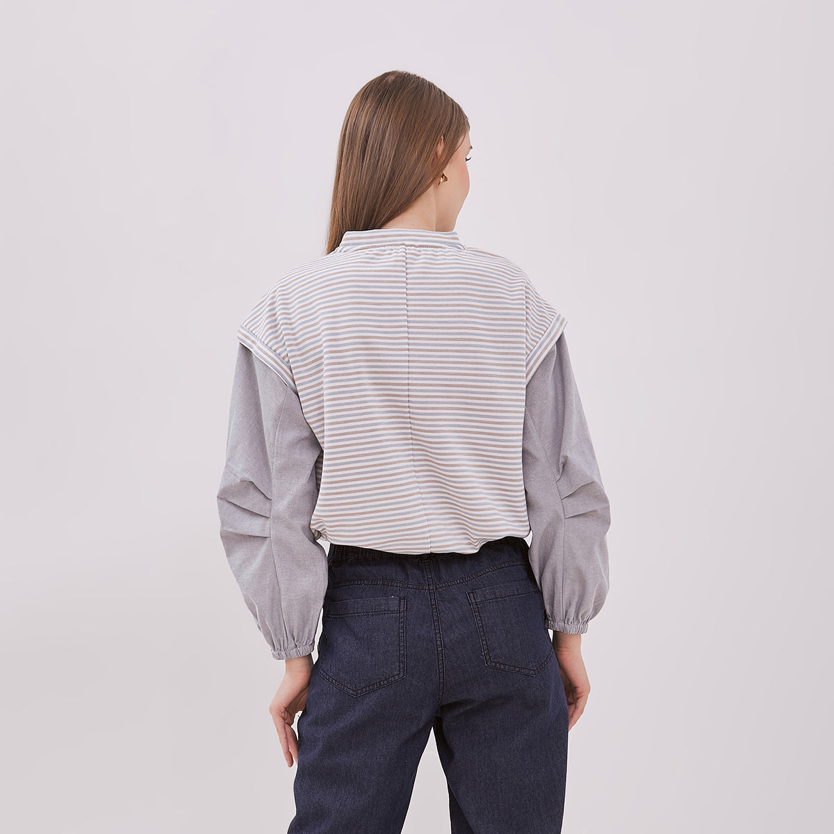 GRAPHIS Striped Combination Drawstring Top – www.simplicity.co.id