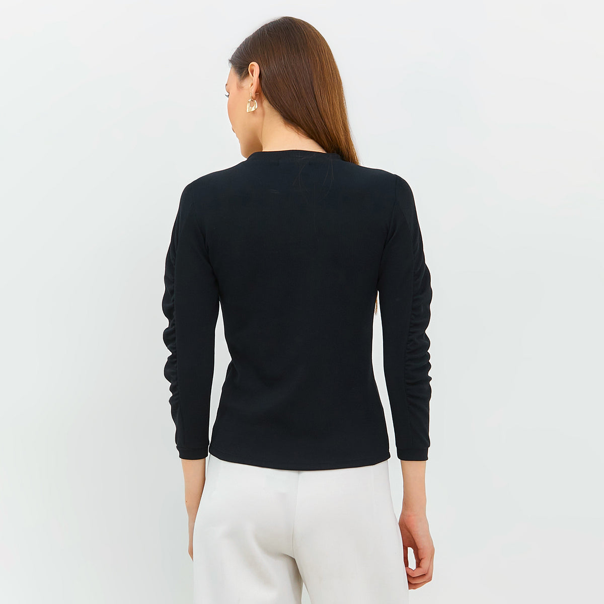 SIMPLICITY Wrinkled Sleeves Knit Top – www.simplicity.co.id