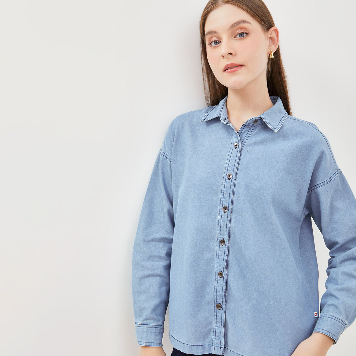 GRAPHIS Denim Buttoned Down Shirt – www.simplicity.co.id