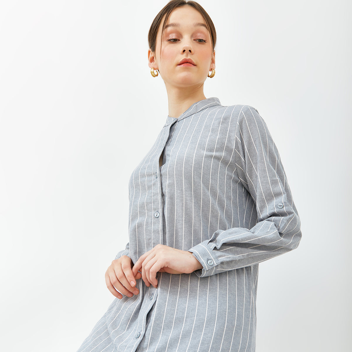 SIMPLICITY Pinstripe Tunic Shirt – www.simplicity.co.id